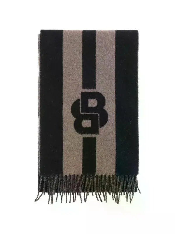 BOSS Logo-print Striped Scarf