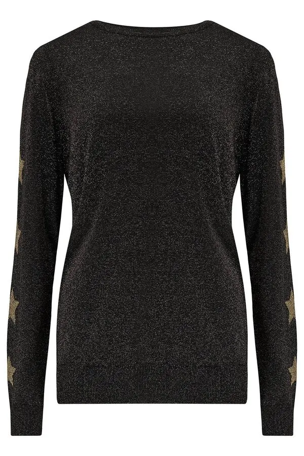 SUGARHILL BRIGHTON Astrid Sparkly Sweater Gold Star