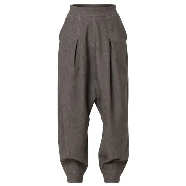 METAMORPHOZA Drop Crotch Denim Trousers With Pleats And Elastic Waist