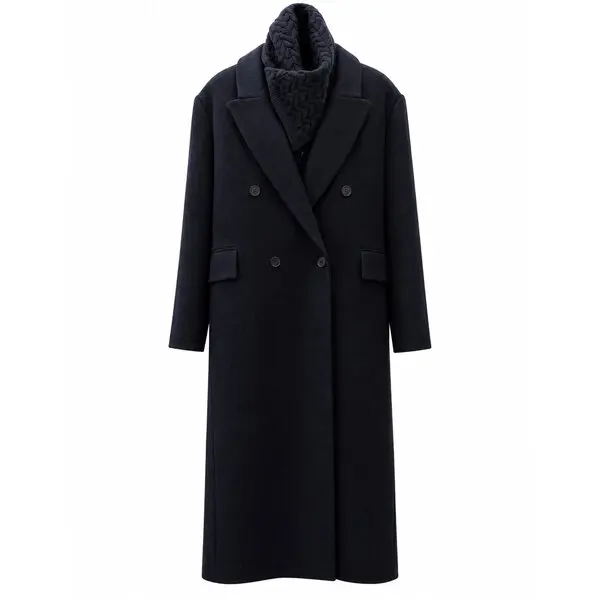 MUTE BY JL Mora Alpaca Wool Coat And Vest Set Navy