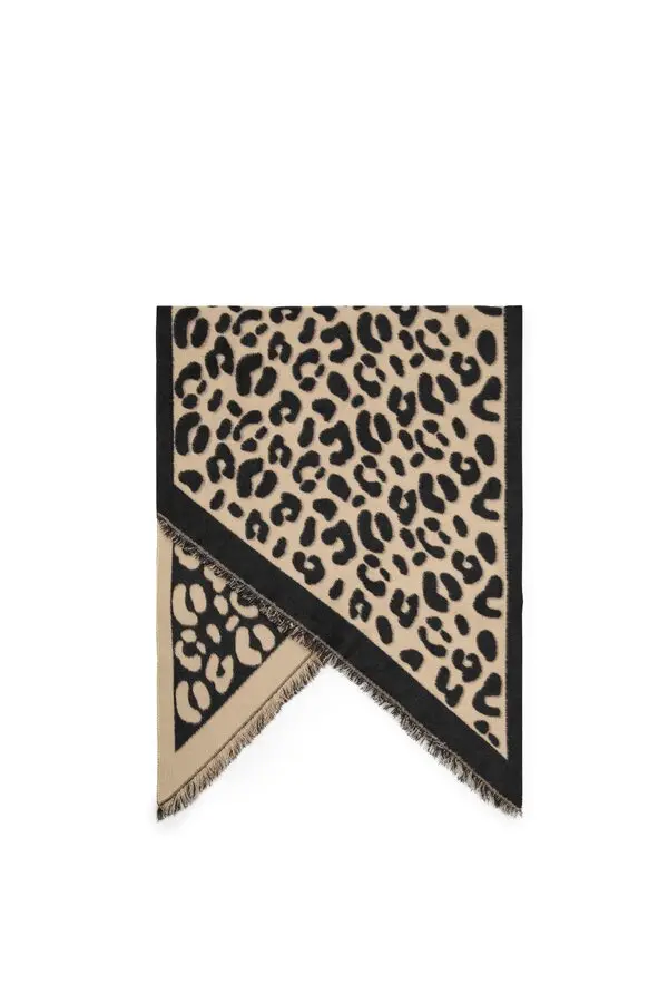 JAMES LAKELAND Camel Leopard Print Scarf