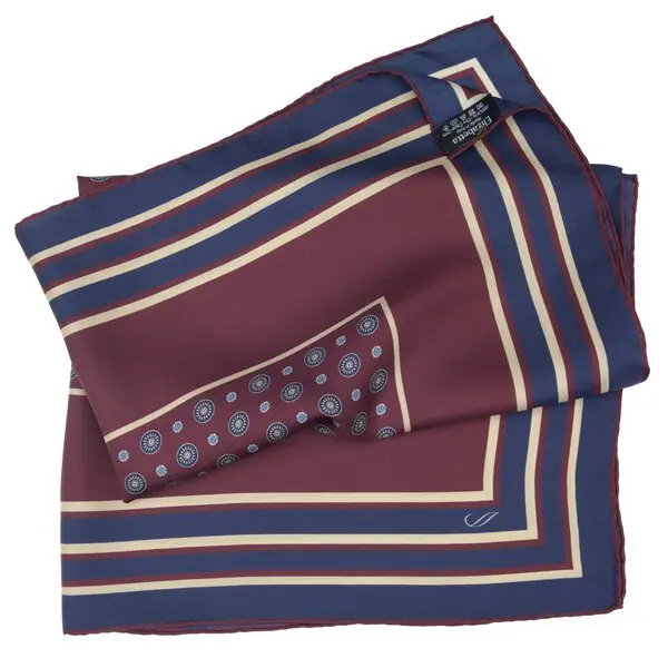 ELIZABETTA MADE IN ITALY Aldo Silk Neckerchief Burgundy