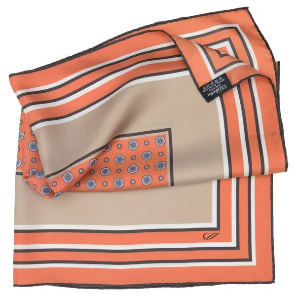 ELIZABETTA MADE IN ITALY Aldo Silk Neckerchief Tangerine