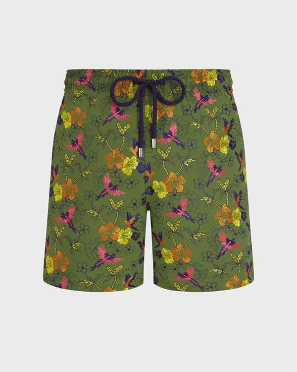 Vilebrequin Embroidered Swim Trunks Salvador Limited Edition Swimwear Mistral - Green