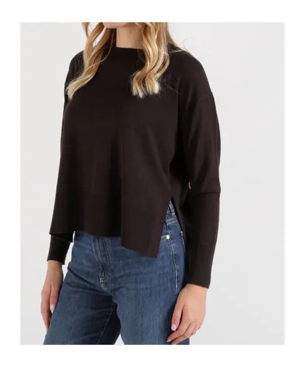 KAOS Side-slit Crewneck Sweater