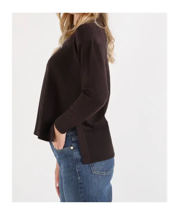 KAOS Side-slit Crewneck Sweater