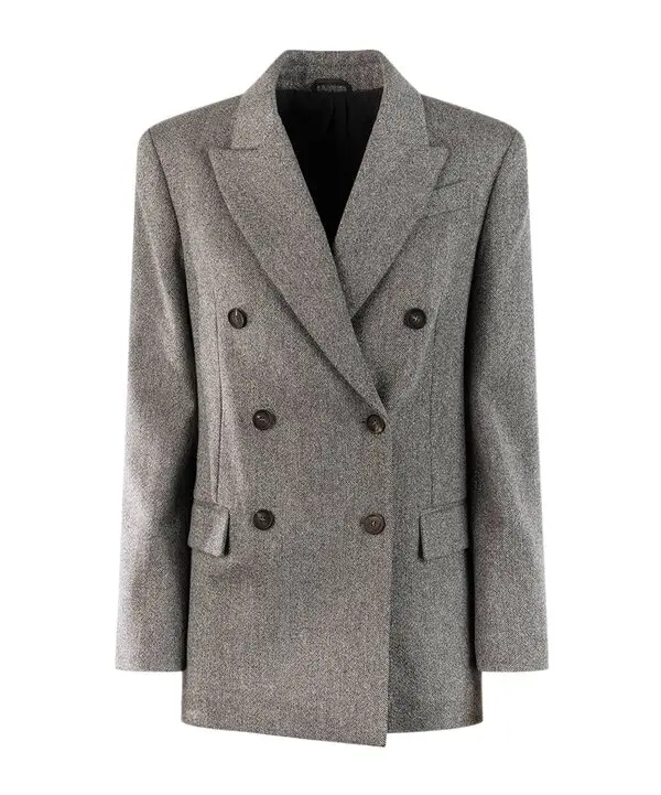 Brunello Cucinelli Double-breasted Herringbone-pattern Blazer