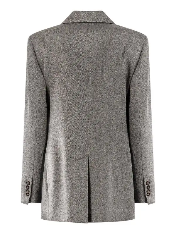 Brunello Cucinelli Double-breasted Herringbone-pattern Blazer