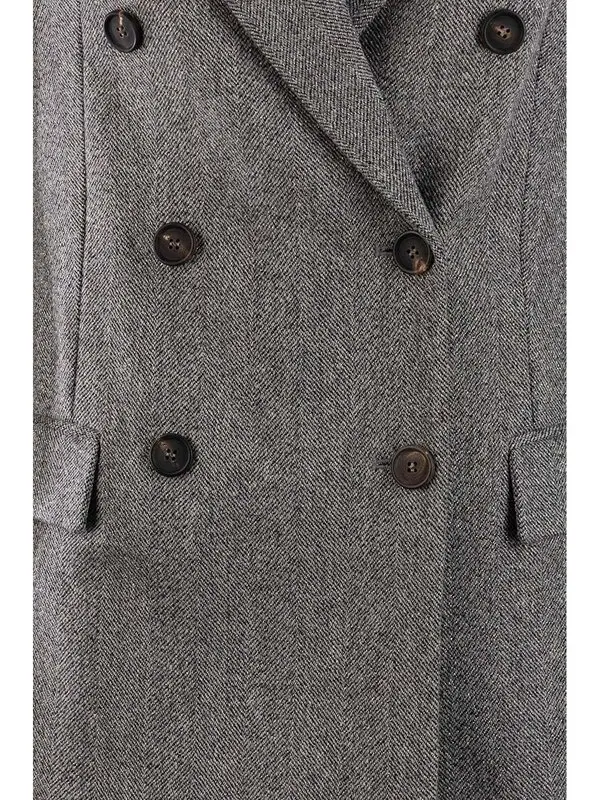 Brunello Cucinelli Double-breasted Herringbone-pattern Blazer