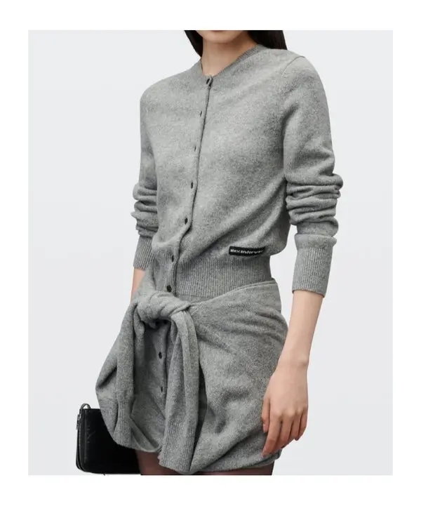 Alexander Wang Pre-styled Tied Sleeve Cardigan Dress - Ash-grey