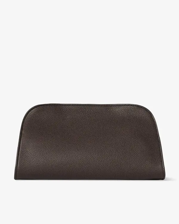 THE ROW Peggy Brown Leather Clutch