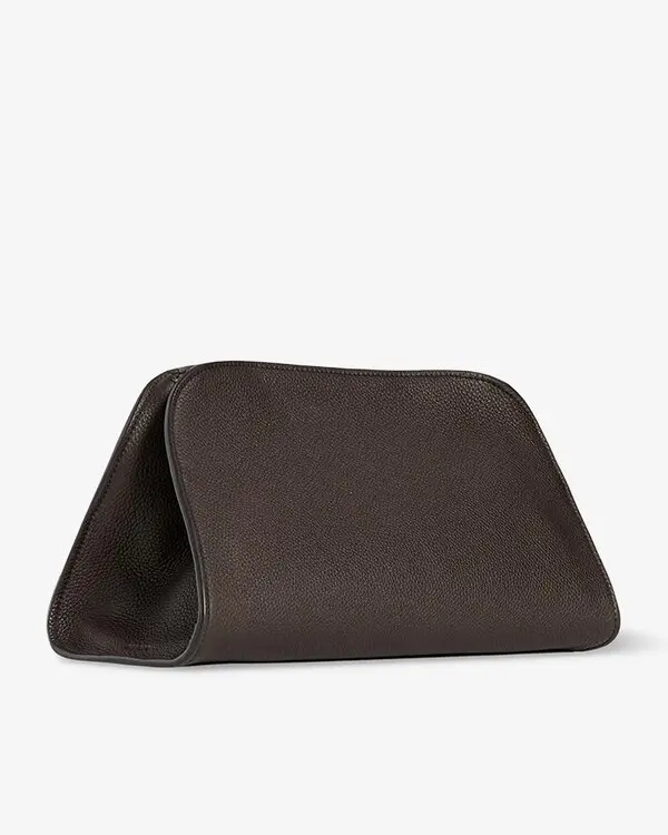 THE ROW Peggy Brown Leather Clutch