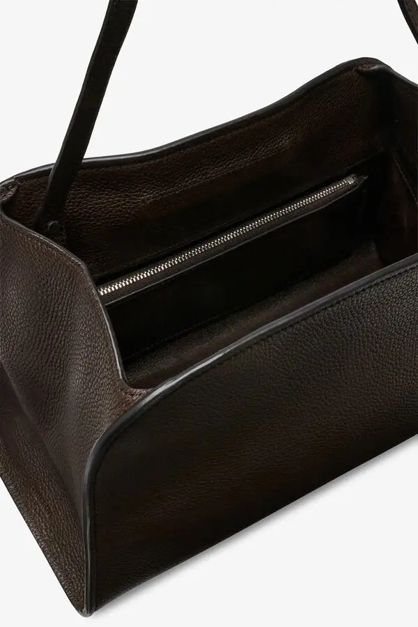 THE ROW Peggy Brown Leather Clutch