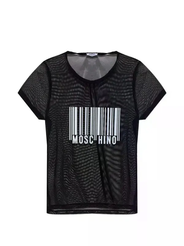 Moschino Mesh Logo-print T-shirt - Black