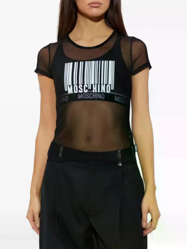 Moschino Mesh Logo-print T-shirt