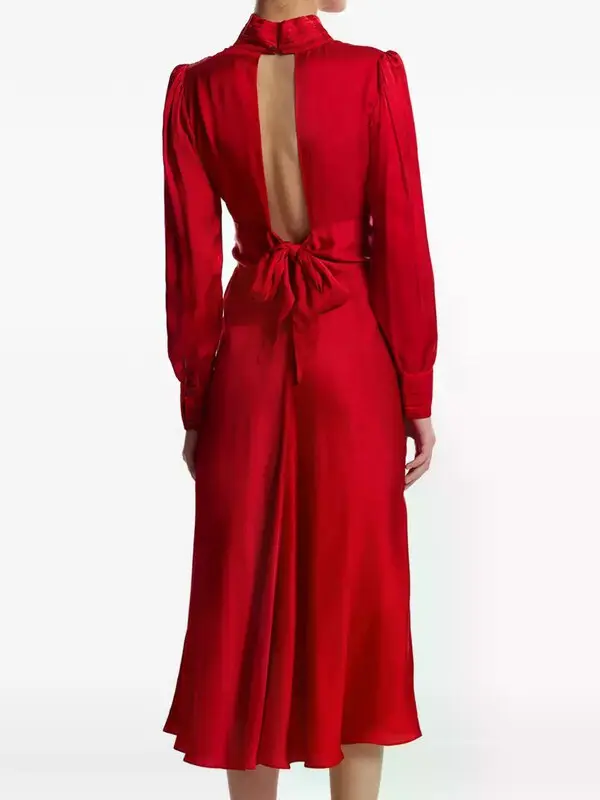 FRAMBOISE Dunya Tied-waist Midi Dress