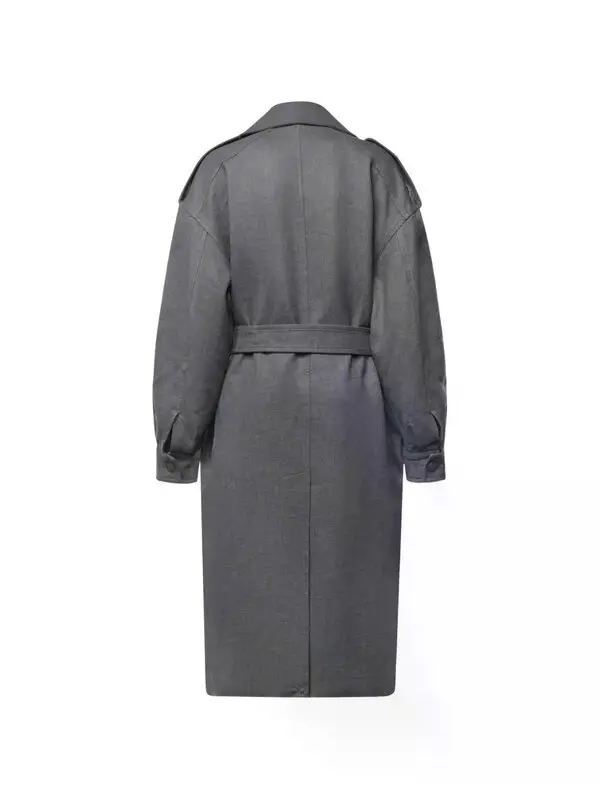THE FRANKIE SHOP Belted Double-breasted Coat - Grey