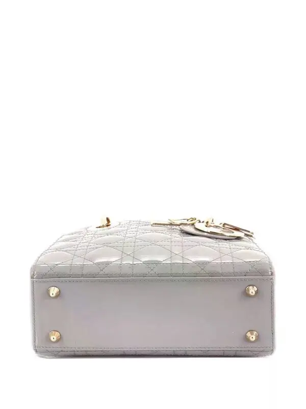 Dior Lady Bag Cannage Quilt Patent Small Satchel