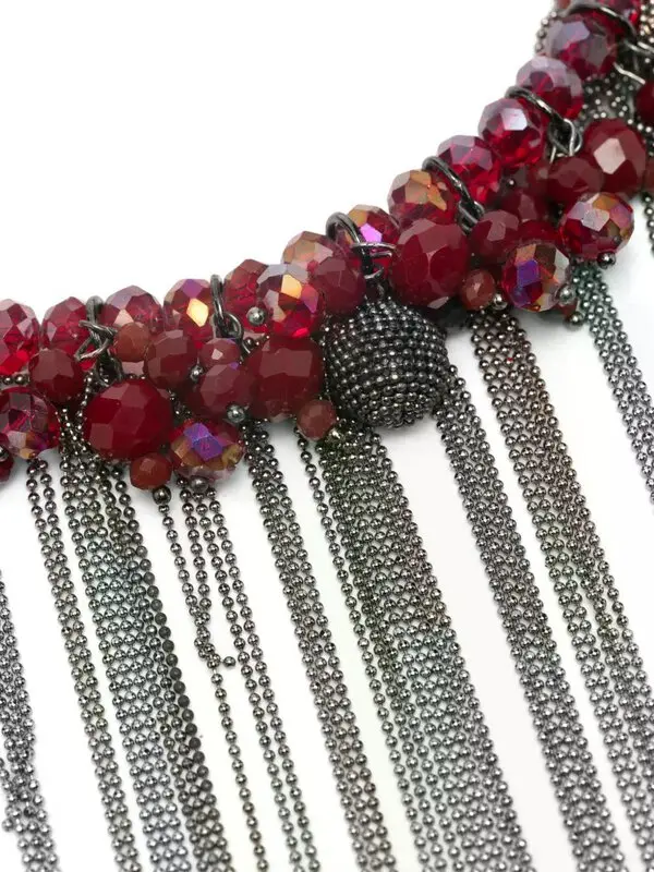 Peserico Beaded Chain-fringe Choker Necklace