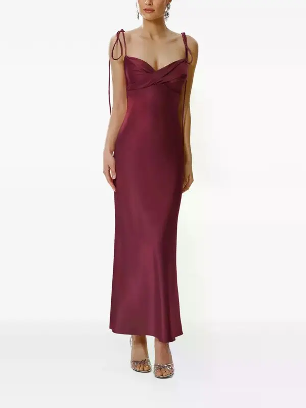FRAMBOISE Darren Twist-detail Maxi Dress - Red
