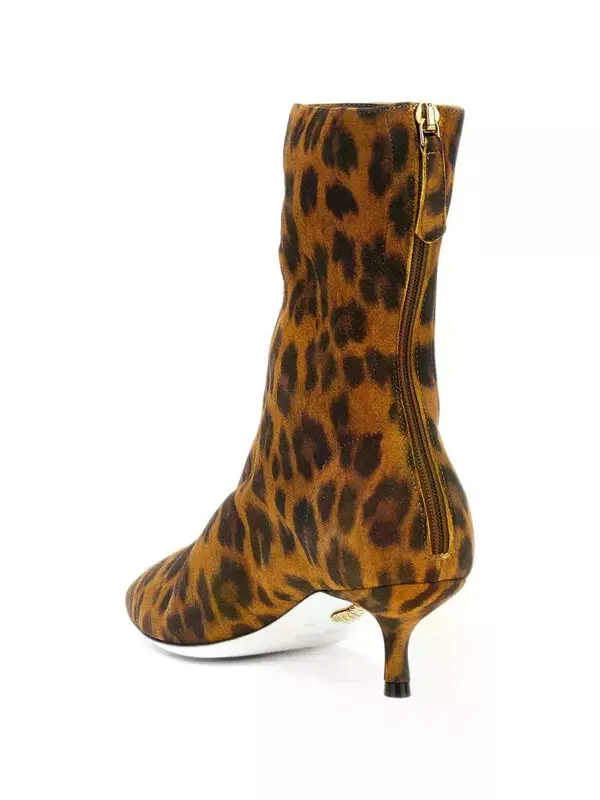 AQUAZZURA Leopard-print Suede Ankle Boots