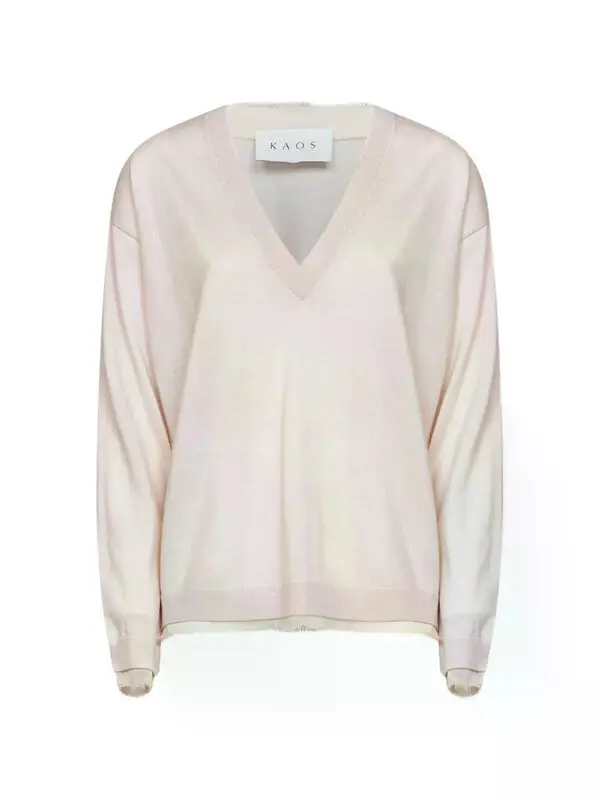 KAOS V-neck Frayed-edge Sweater