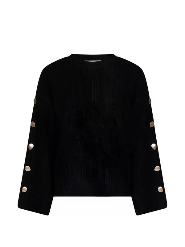 KAOS Button-embellished Ribbed-knit Sweater