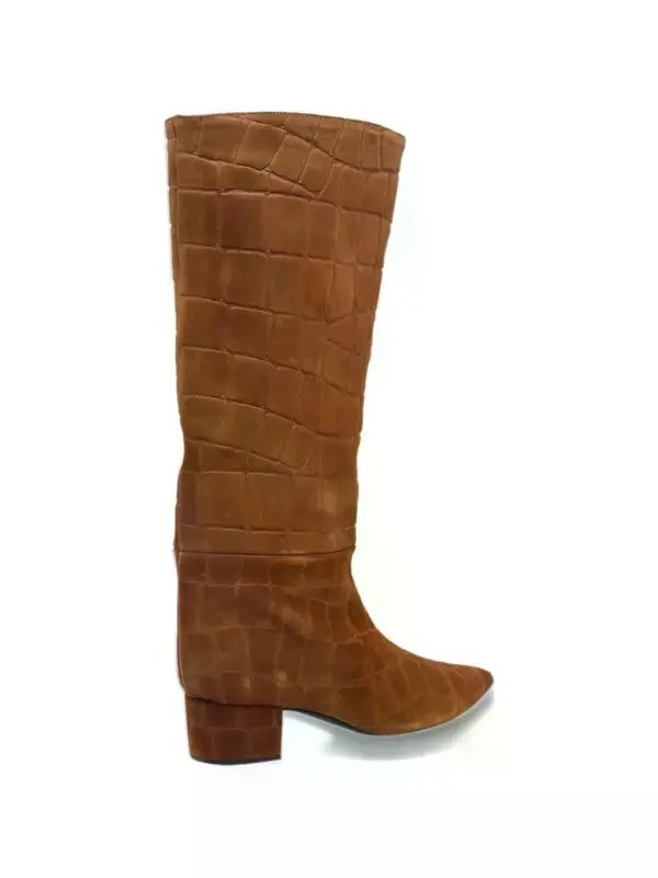 ANGEL ALARCON Jovanna Croc-effect Suede Boots