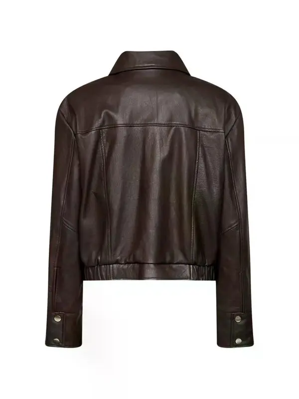KAOS Elasticated-hem Leather Jacket