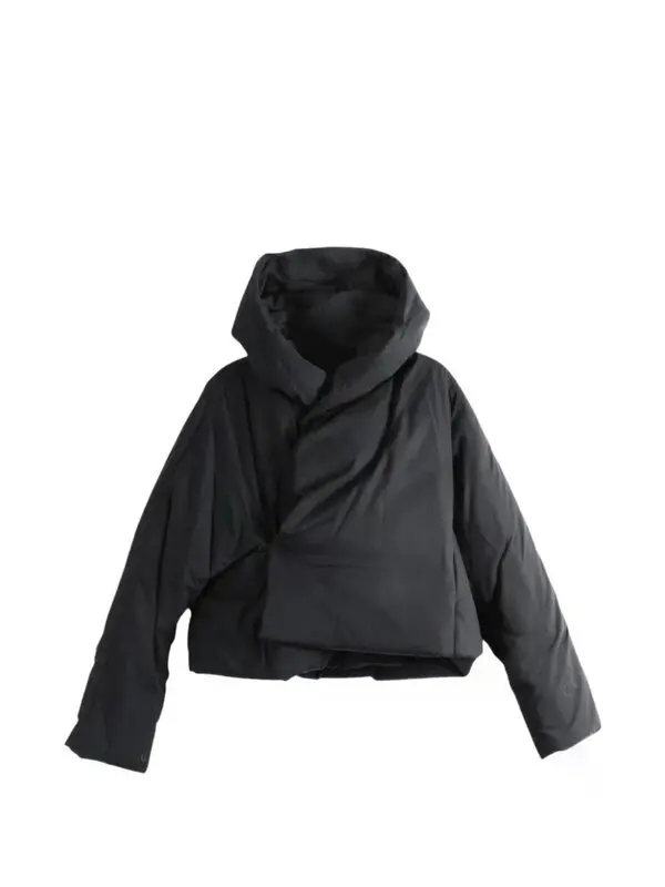 TAIGA TAKAHASHI Hooded Wrap Puffer Jacket - Black