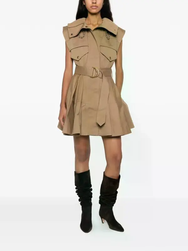 Zimmermann Belted Sleeveless Mini Dress - Neutrals