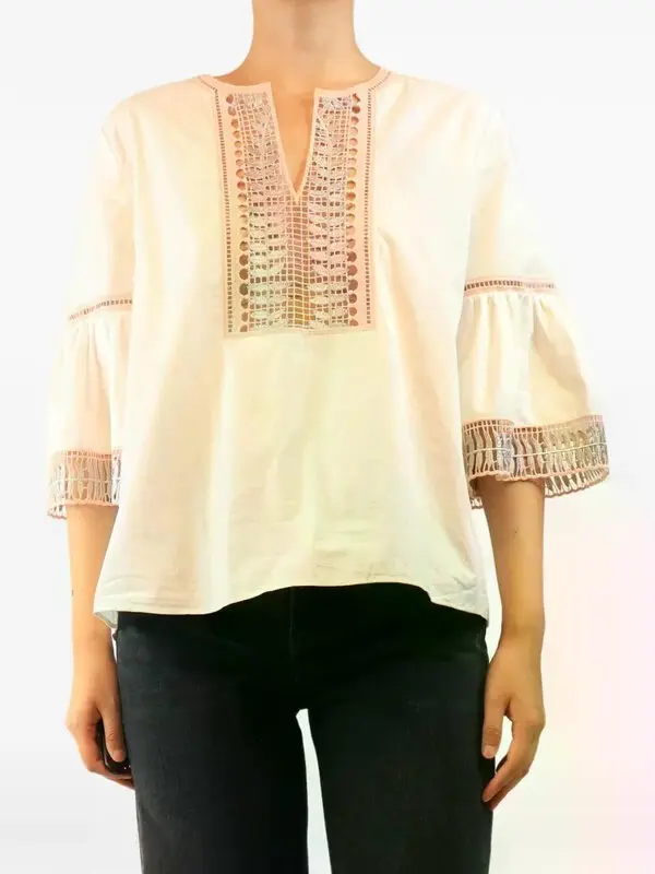 TEMPERLEY LONDON Embroidered Tiered-sleeve Blouse