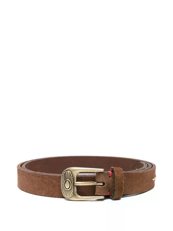 Eleventy Sunburst Stitched Leather Belt