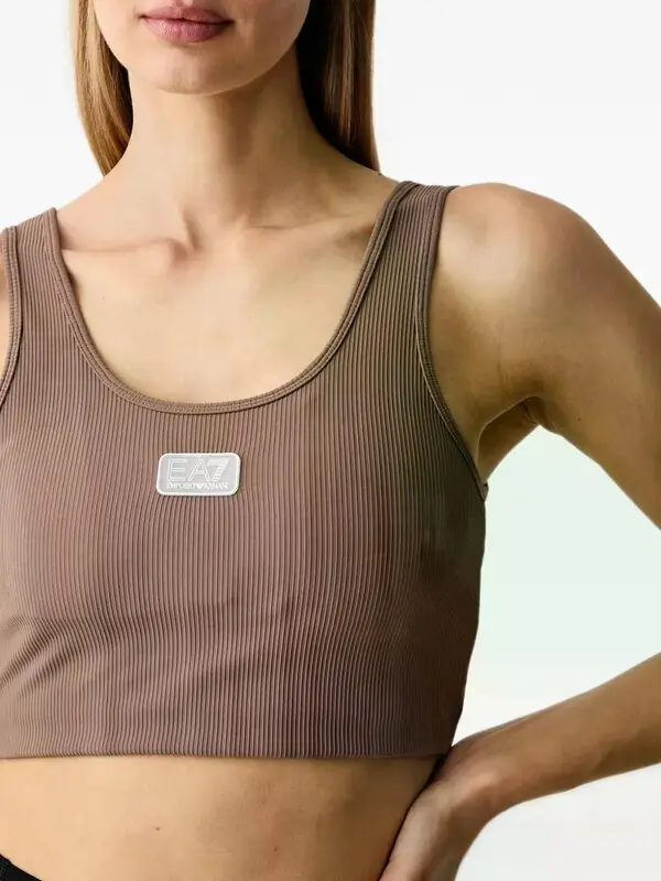 EA7 Ribbed Logo-patch Sports Bra