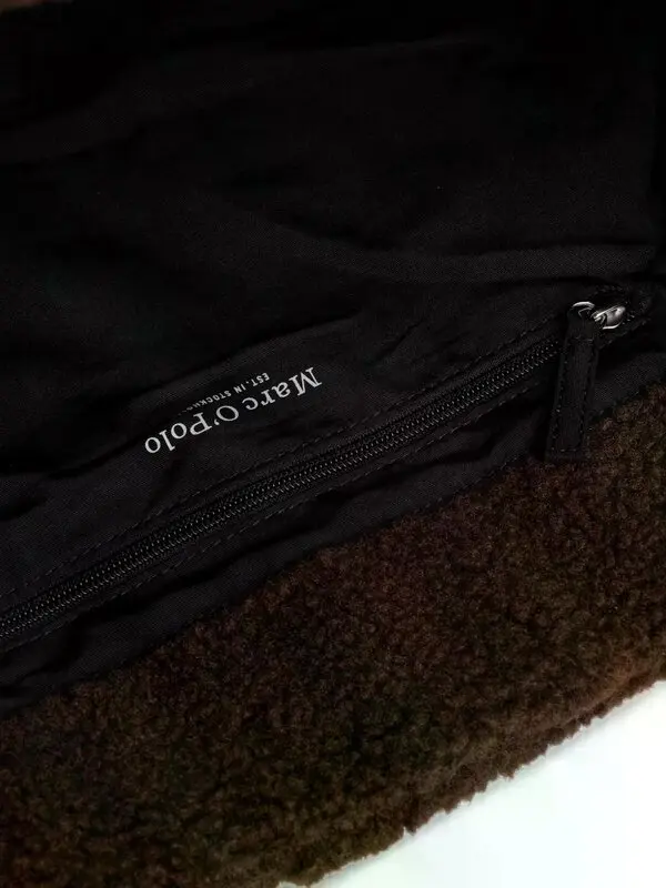 Marc O'polo Logo-embroidered Shearling-texture Tote Bag