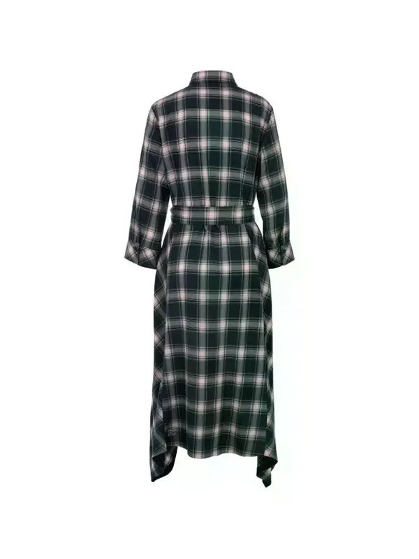 MARCCAIN Check-print Belted Shirt Midi Dress