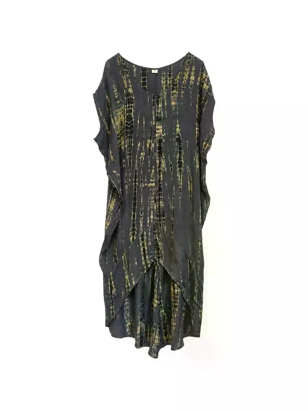 SLO_HAND_MADE Kaftan Tie-dye Asymmetric Midi Dress