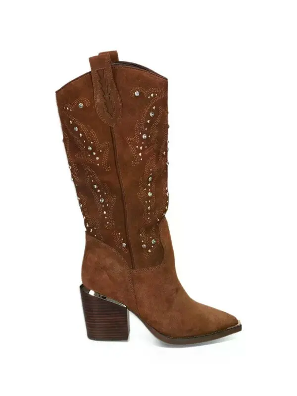 ALMA EN PENA Crystal-embellished Cowboy Boots