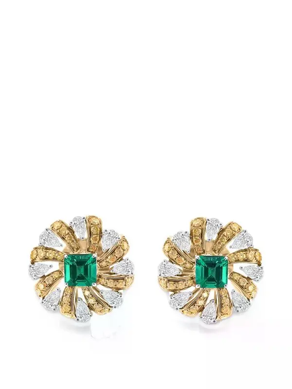 HYT JEWELRY Embellished Emerald Earrings