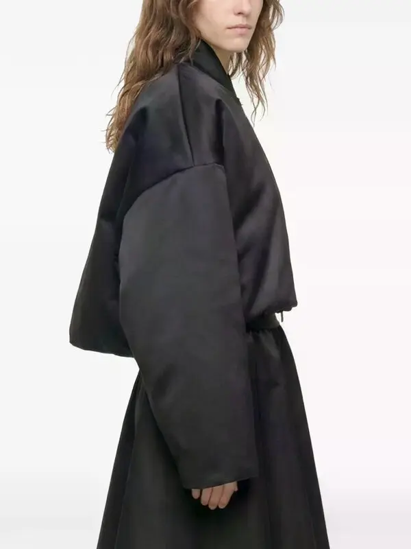 Plan C Cropped Zip-up Bomber Jacket