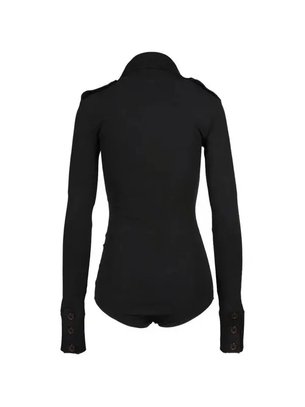 GREG ROSS High-collar Flap-pocket Bodysuit