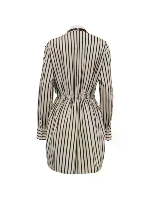 Valentino Garavani Striped Bow Shirt Dress - Neutrals