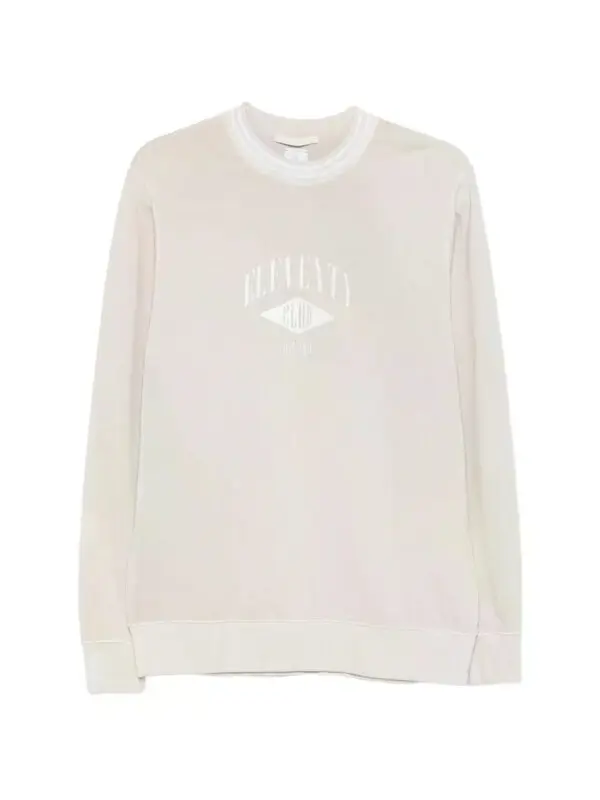 Eleventy Logo-print Crew-neck Sweatshirt