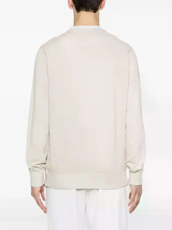 Eleventy Logo-print Crew-neck Sweatshirt