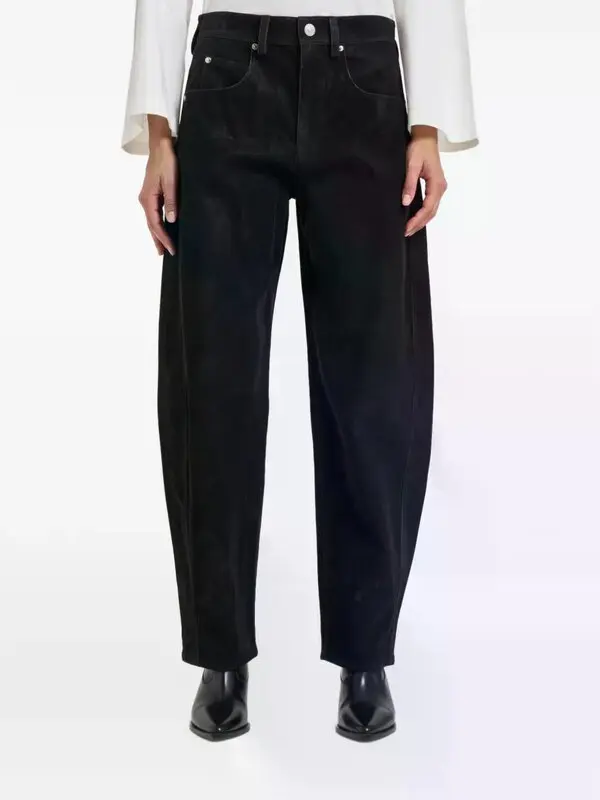 MARANT ETOILE Belky Crackle-effect Jeans - Black