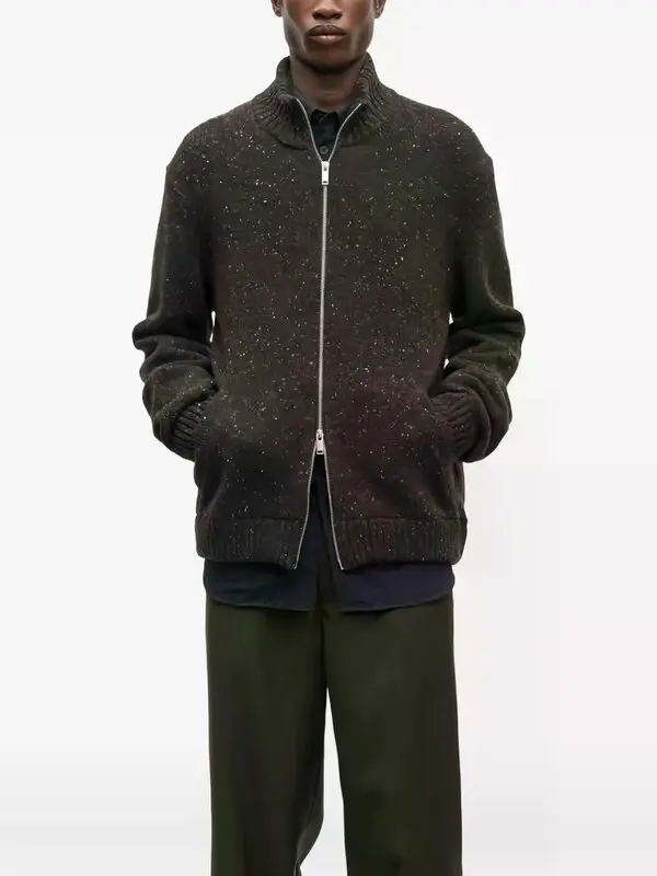 Samsøe Samsøe Sanate Flecked Zip Cardigan - Brown
