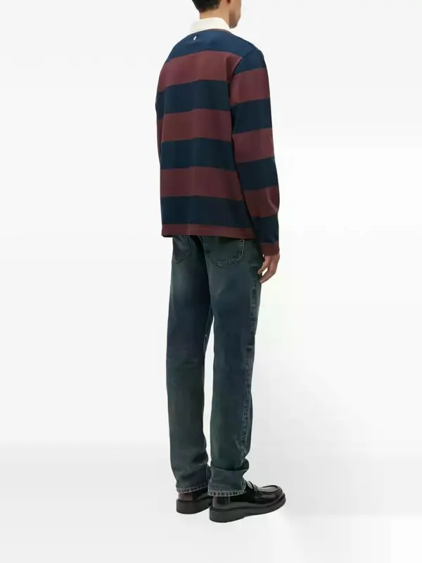 Samsøe Samsøe Sakevin Striped Long-sleeve Polo Shirt - Brown