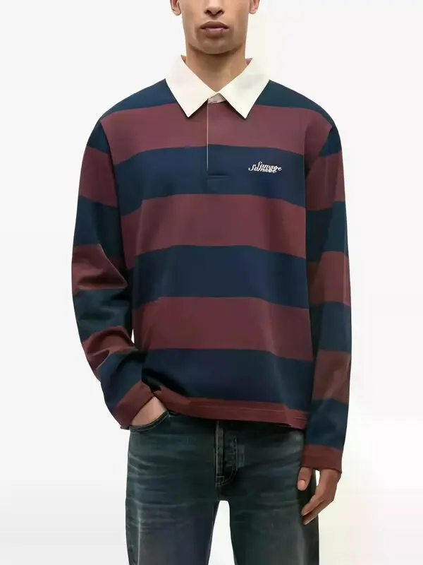 Samsøe Samsøe Sakevin Striped Long-sleeve Polo Shirt
