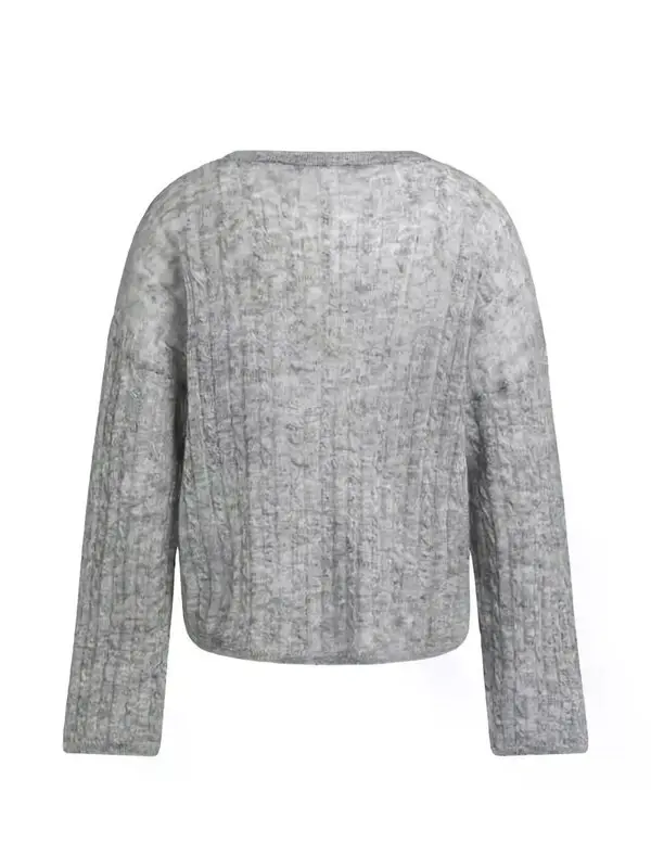 YAYA Cable-knit Boat-neck Sweater