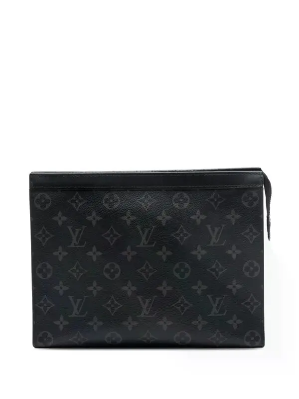 LOUIS VUITTON 2020 Monogram Eclipse Pochette Voyage Mm Clutch Bag - Black